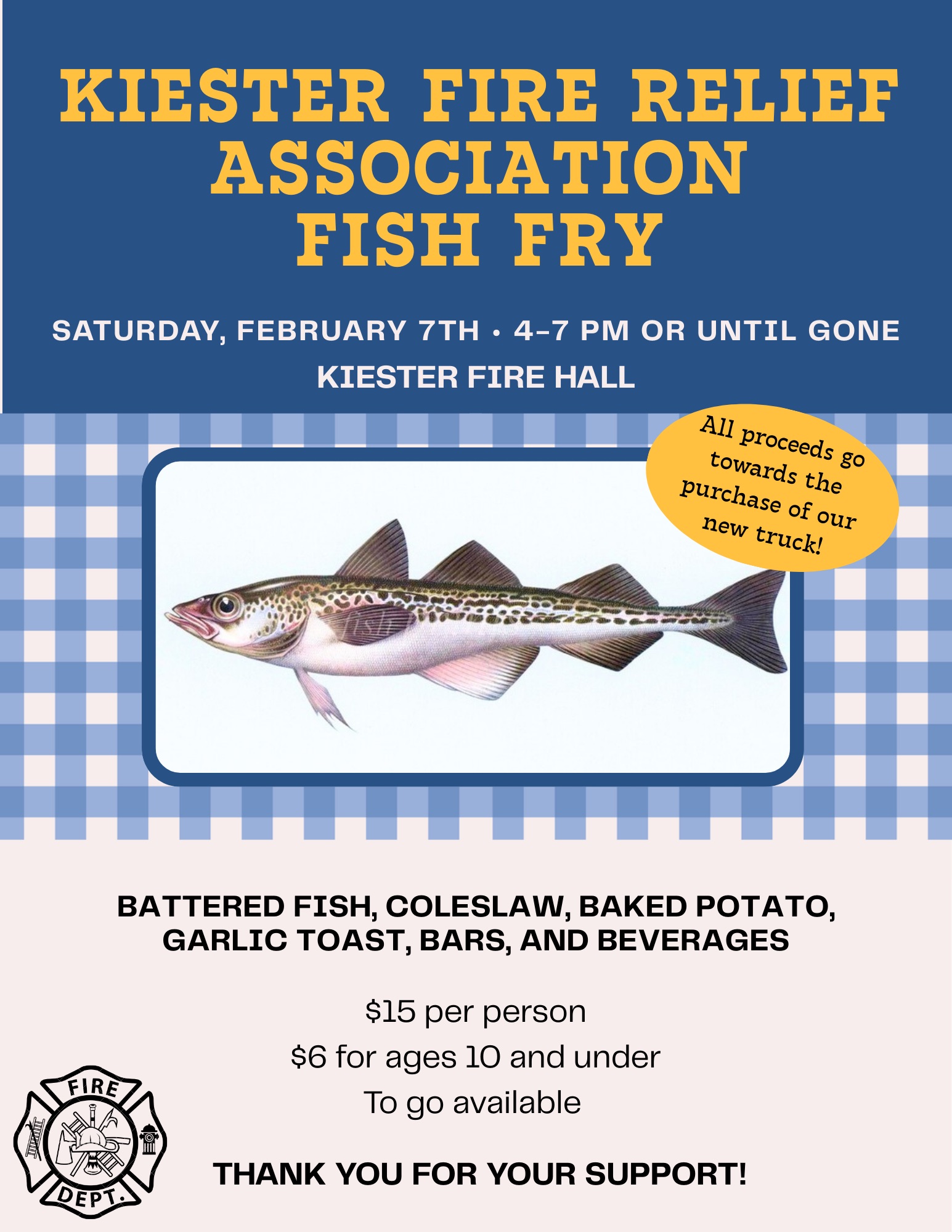 Kiester Fire Relief Fish Fry - Kiester, MN - City Of Kiester, Minnesota